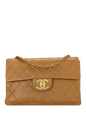 CHANEL Quilted Lambskin Half Flap Jumbo