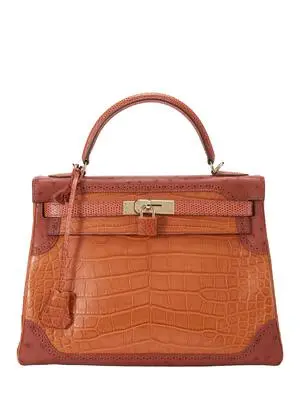 HERMÈS Matte Alligator Grand Mariage Kelly Retourne 32