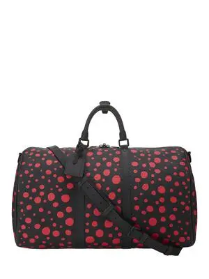 LOUIS VUITTON Yayoi Kusama X Taurillon Infinity Dots Keepall Bandouliere 50 - Red