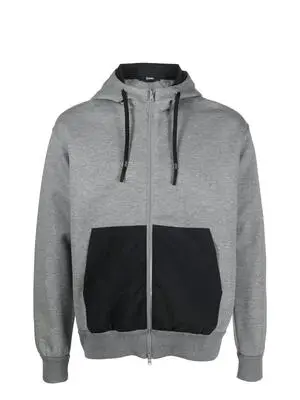 Herno Layered-effect Cotton-blend Hoodie - Grey