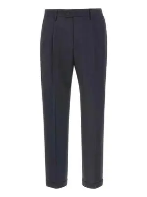 DEVORE INCIPIT Pleated Wool Trousers - Blue