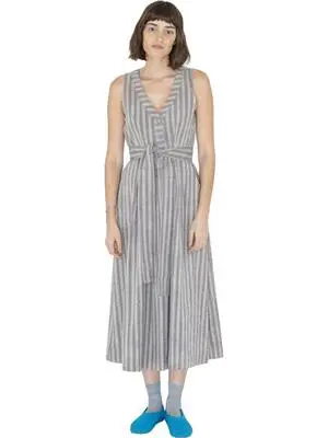 Ace & Jig Callie Sleeveless Belted V-neck Dress - Scribble