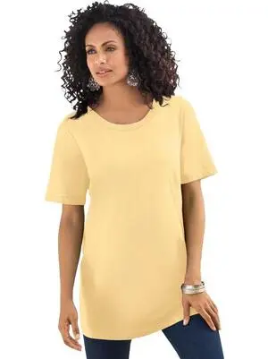 ROAMAN'S Cotton Crewneck Tee - Banana