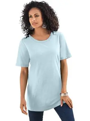ROAMAN'S Roaman's Cotton Crewneck Tee Pale Blue