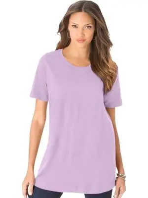 ROAMAN'S Cotton Crewneck Tee - Pale Lavender