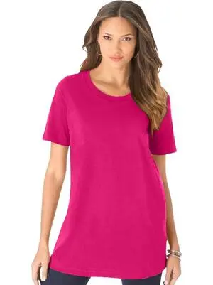 ROAMAN'S Cotton Crewneck Tee - Vivid Pink