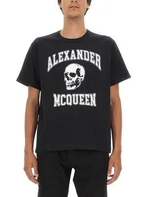 Alexander McQueen Alexander Mc Queen Skull Logo T Shirt - Black