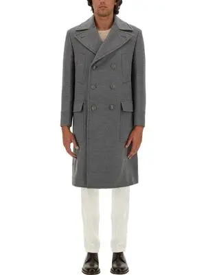 Brunello Cucinelli Double-breasted Wool Coat - Grey