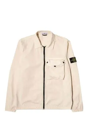 Stone Island Stone Island Zip Up Overshirt Cream
