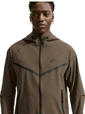 Nike Dri-fit Woven Full-zip Windrunner Jacket - Brown