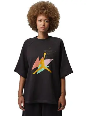 JORDAN Brooklyn Fleece French Terry Short-sleeve T-shirt - Black