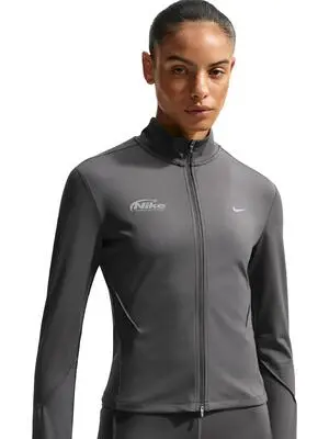 Nike Dri-fit Full-zip Mid-layer Running Top - Brown