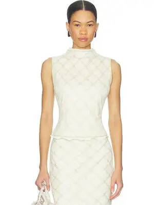 Line & Dot Norelle Top - Cream & Green