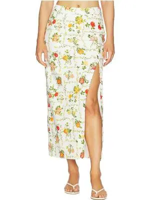 Line & Dot Anisa Skirt - White Multi