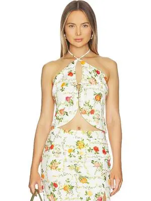 Line & Dot Anisa Top - White Multi