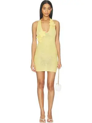 MORE TO COME Darcy Halter Dress in Yellow - size XL