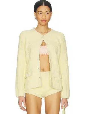LoveShackFancy Gaililee Cardigan - Daylily Yellow