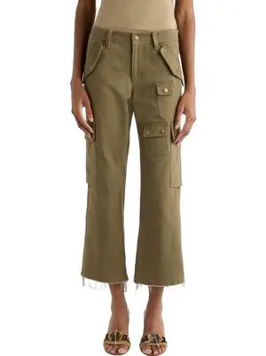 Isabel Marant Étoile Josine Cotton Twill Crop Cargo Pants - Khaki