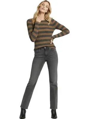 Majestic Filatures Merino Rib Knit Crewneck - Camel/anthracitechine