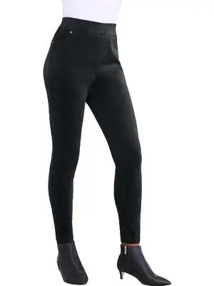 Roaman's Corduroy Leggings - Black