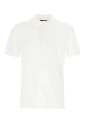 TOM FORD Lyocell Cotton Polo Shirt - Neutrals