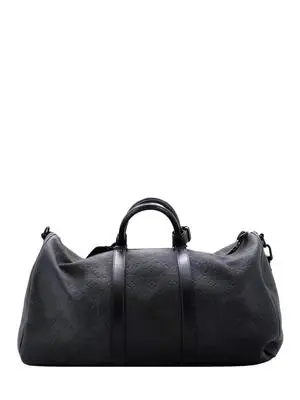 LOUIS VUITTON Keepall Bandouliere 50 Travel Bag Taurillon Monogram Leather - Black