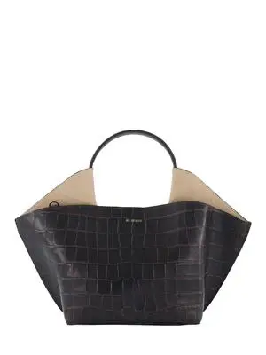 REE PROJECTS Mini Ann Croc-embossed Leather Tote - Red Brown