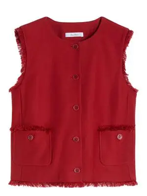 Max Mara Cotton Gabardine Waistcoat - Red