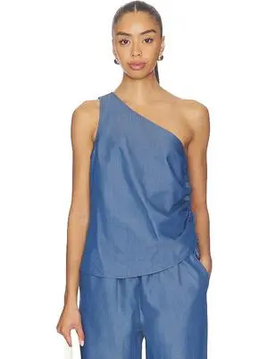 Lna Neela One Shoulder Top - Blue
