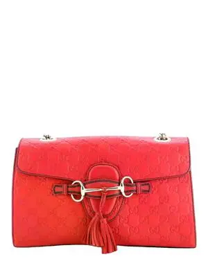 Gucci Emily Chain Flap Bag Sima Leather Medium - Red
