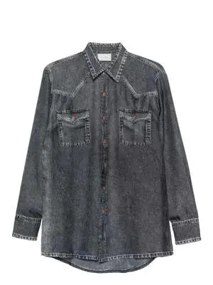 PIERRE-LOUIS MASCIA Aloe Faux-denim Shirt - Grey