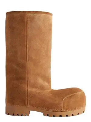Balenciaga Alaska Fur High Boots - Brown