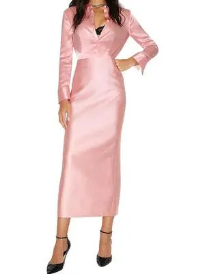 REFORMATION Raya Silk Shirt - Carnation