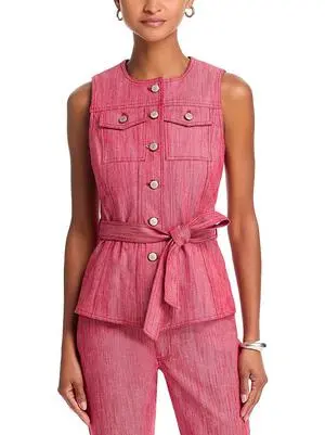 Cinq À Sept Reenee Denim Vest - Chilli Pepper