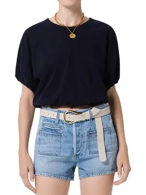 Citizens Of Humanity Gia Bubble Hem Tee - Navy