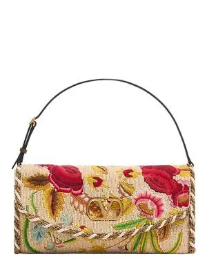 Valentino Garavani Valentino Garavani DeVain VLogo Embroidered Small Shoulder Bag Multi