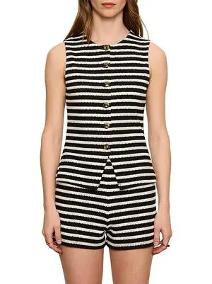 Sanctuary Sleeveless Knit Vest - Black Chalk