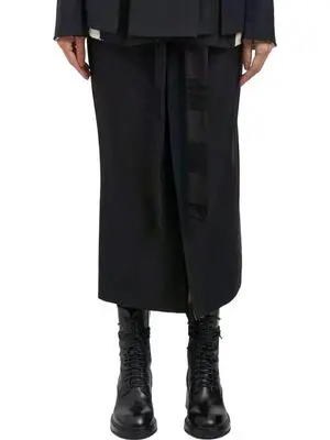 ALESSANDRA MARCHI Midi Skirt With Belt - Black