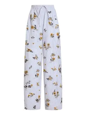 Dolce & Gabbana Floral Embroidered Poplin Trousers - Multicolor