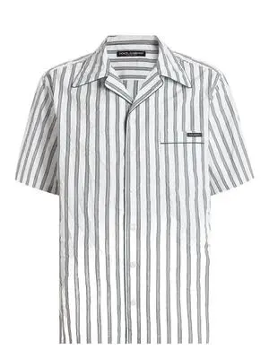 Dolce & Gabbana Crinkled Striped Poplin Hawaii Shirt - Multicolor