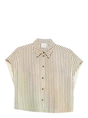 ALYSI Striped Buttoned Shirt Neutrals