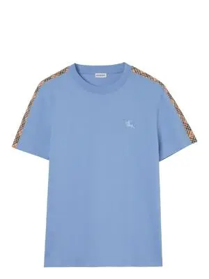 Burberry Check-trim T-shirt - Blue