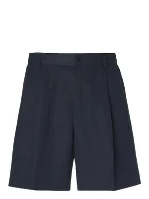 Brioni Linen And Cotton Shorts Blue