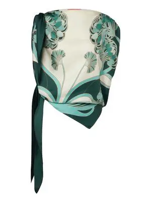 LA DOUBLEJ Printed Silk Twill Top
