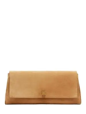 Khaite Audrey Suede Clutch - Beige