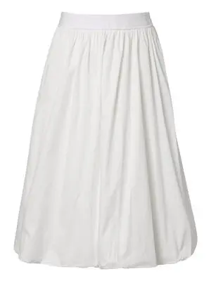 BANANHOT Alba Cotton Poplin Midi Skirt - White