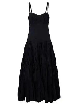 Ulla Johnson Emmalina Cotton Voile Midi Dress - Black