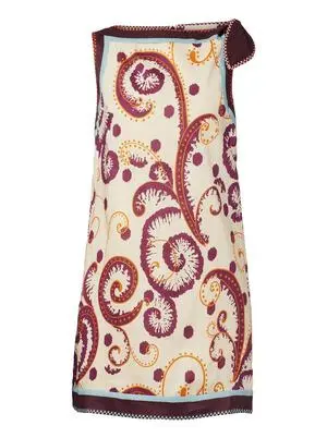 ALEMAIS Printed Linen And Silk Minidress - Multicoloured