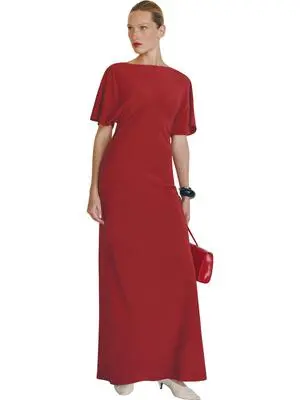 REFORMATION Caila Silk Maxi Dress - Red