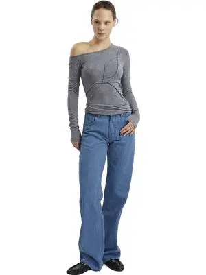 MOTHER OF ALL Asymmetric Long Sleeved T-shirt - Grey